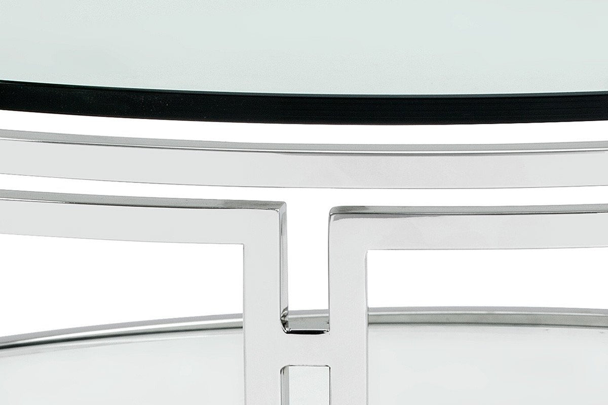 Bishop Round Glass Coffee Table – Rustic Edge