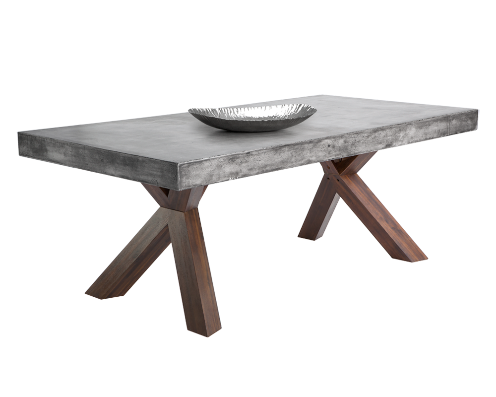 Jagger 78" Rectangular Wood and Concrete Dining Table – Rustic Edge